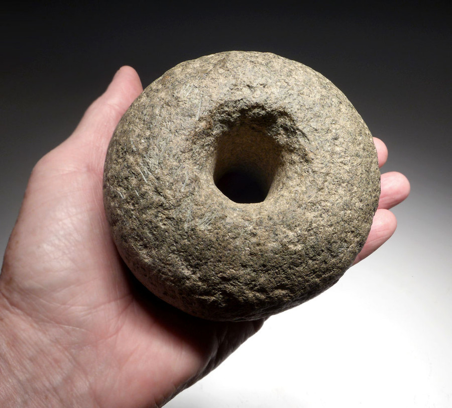 RARE LARGE TENERIAN AFRICAN NEOLITHIC PIRIFORM BASALT WAR MACE HEAD ...