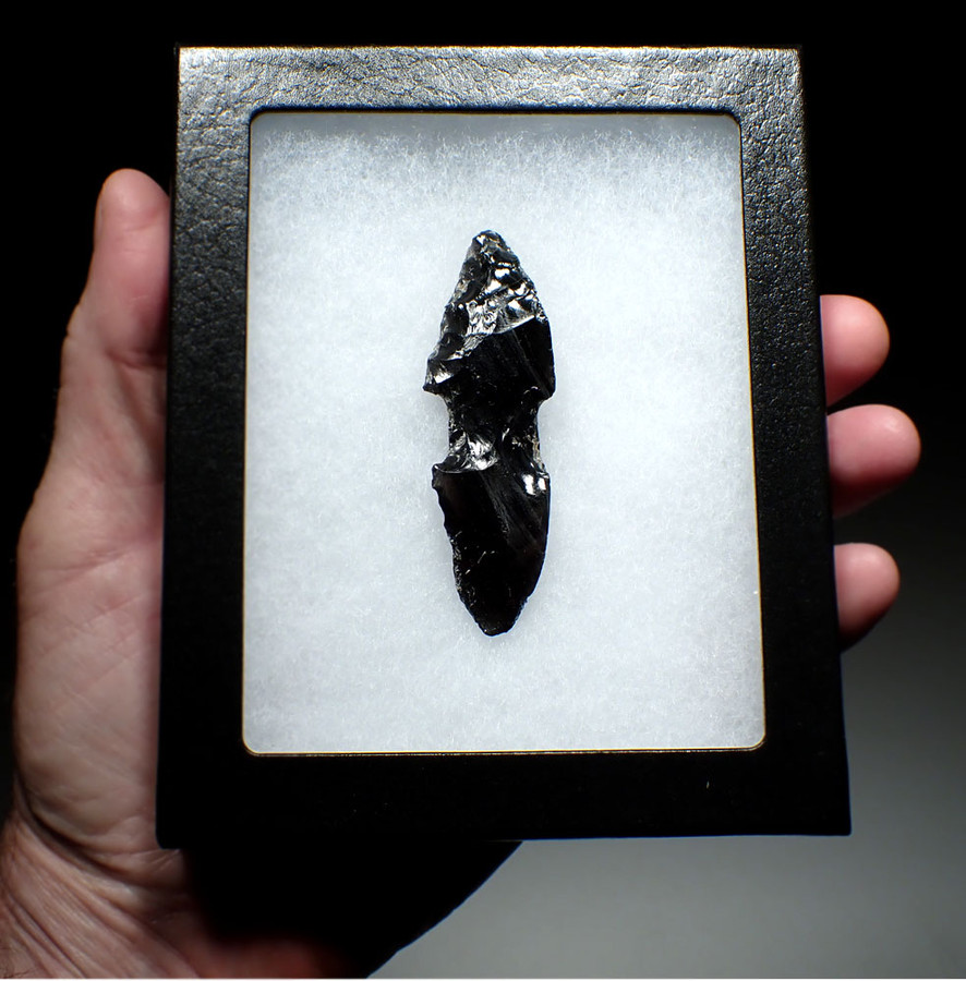 MAYAN BANDED OBSIDIAN FLAKED ECCENTRIC HIGH BACKED LEAF BLADE RITUAL ...