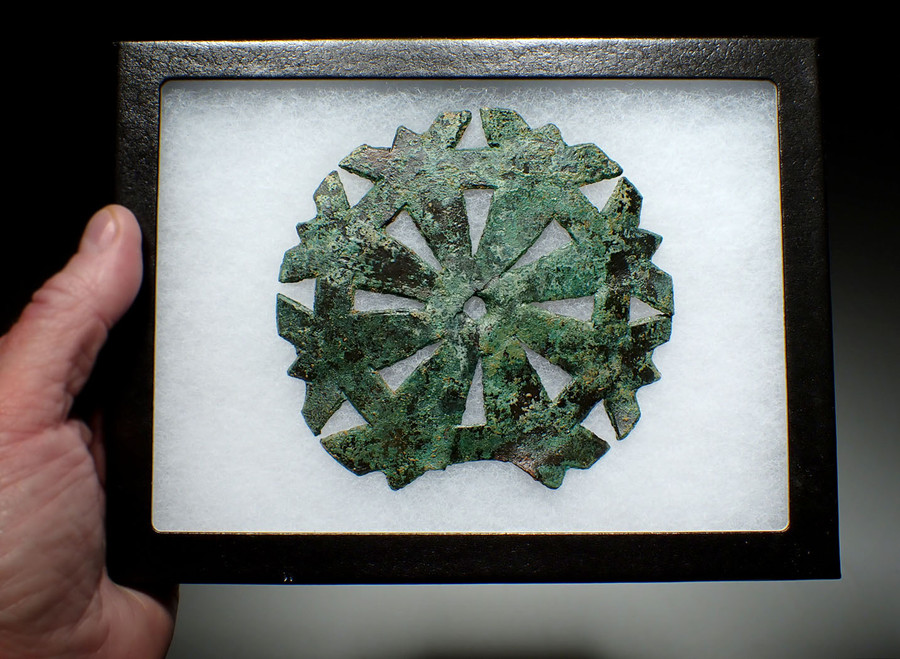 RARE LARGE DECORATIVE ANCIENT COPPER BRONZE APPLIQUE FROM THE INDUS ...