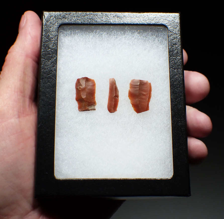 THREE SUPERB EUROPEAN MESOLITHIC MICROBLADES OF RADIOLARITE FROM ...
