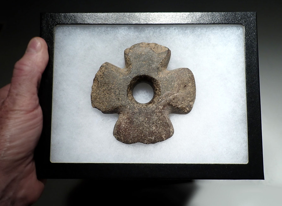 EXTREMELY RARE CROSS-SHAPED DISCOIDAL STONE WAR MACE HEAD OF THE ...