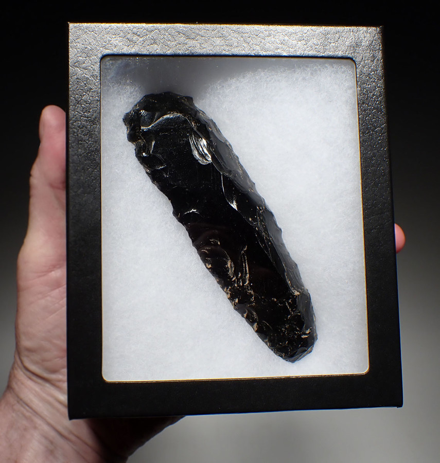 LARGE MAYAN OBSIDIAN PRE-COLUMBIAN PRISMATIC KNIFE BLADE *PC564 - TIME ...