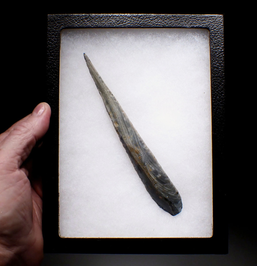 LARGE PRE-COLUMBIAN MAYAN BLOODLETTING FLAKED CHERT PIERCER NEEDLE FOR ...