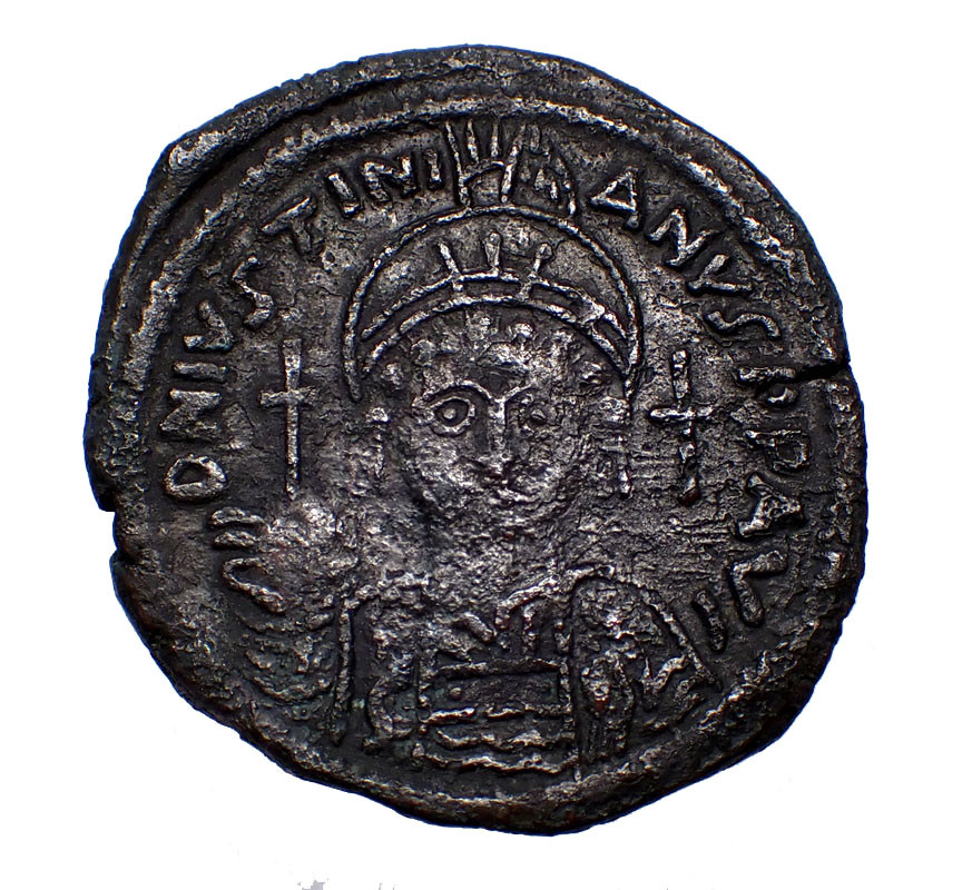 EXCELLENT ROMAN BYZANTINE BRONZE FOLLIS ANCIENT COIN OF EMPEROR ...