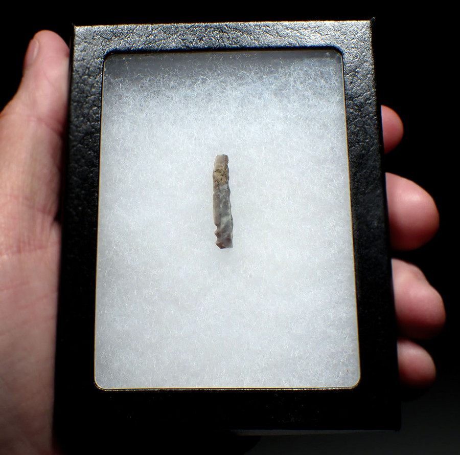 RARE HAFTED CRO-MAGNON FLINT MICROLITH FLAKE BLADE TOOL FROM FAMOUS ...