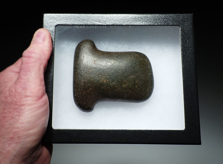 SUPERB INCA PRE-COLUMBIAN SHOULDERED POLISHED STONE WAR HAMMER AXE ...