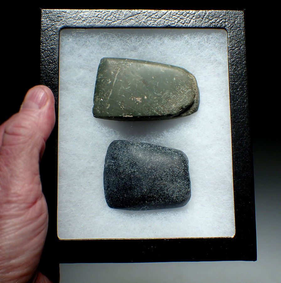 TWO KARANOVO CULTURE BALKAN NEOLITHIC GROUND STONE AXE BITS *N314 ...