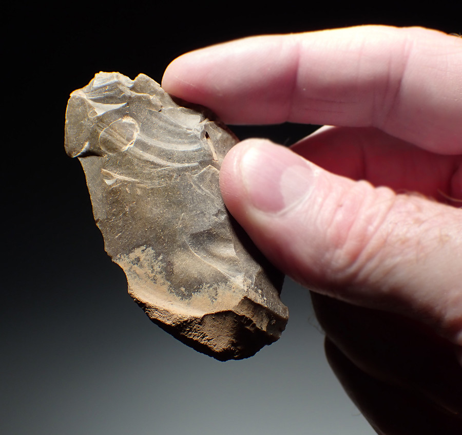 LARGE NEANDERTHAL MOUSTERIAN FLINT SIDE SCRAPER FLAKE TOOL FROM ...