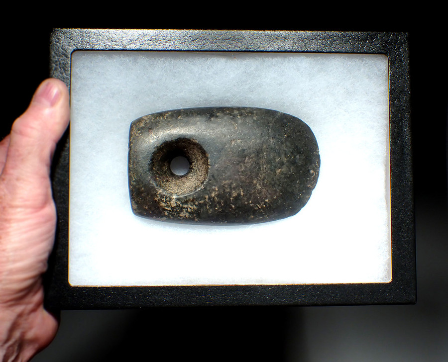 LARGE EXTREMELY RARE INCA PRE-COLUMBIAN PERFORATED STONE WAR AXE *PC626 ...