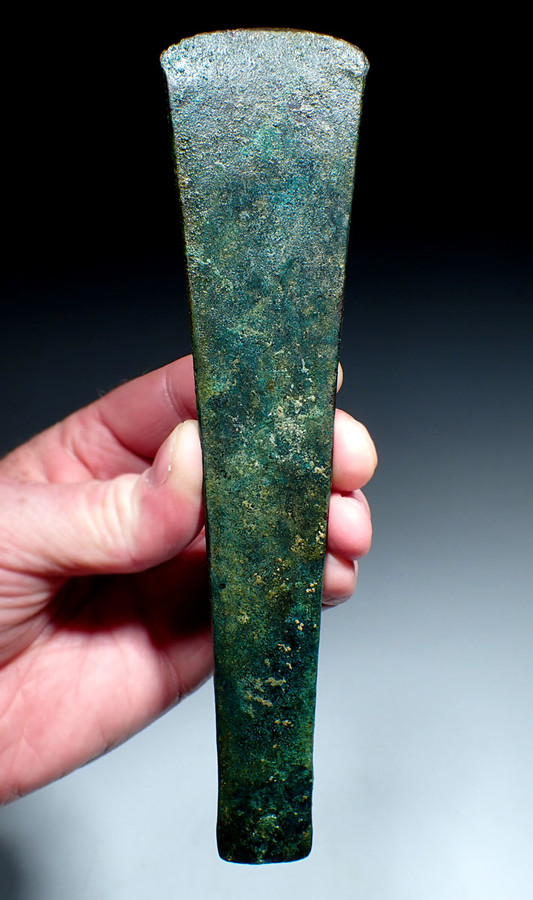 LARGE EARLY BRONZE AGE ANCIENT MESOPOTAMIAN COPPER BRONZE FLAT AXE FROM ...