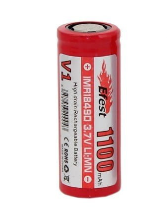 V1 IMR 18490 3.7V Li-Mn 1100 mAh ??Flat Top ? Battery (1/pk) | Efest