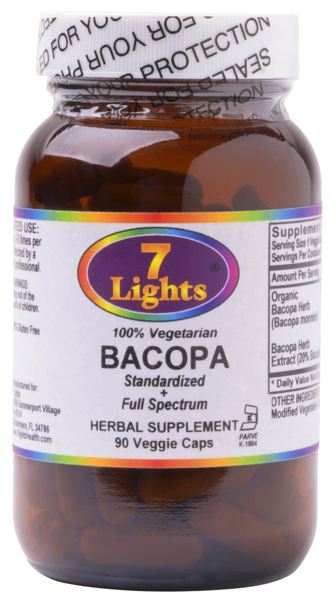 BACOPA ORGANIC + EXTRACT (90 CAPSULES) - www.7lightshealth.com