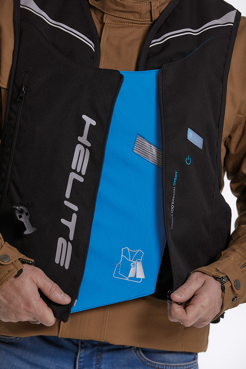 Helite Black Airbag Vest Turtle 2 Technology
