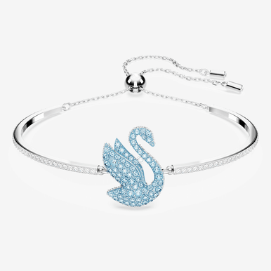 Brazalete Swarovski Iconic Swan. Cisne, Azul, Baño de rodio - Castejón ...