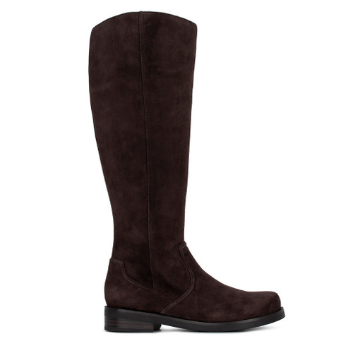 Mid-season Brown Suede Boots with Square Toe | TJ COLLECTION