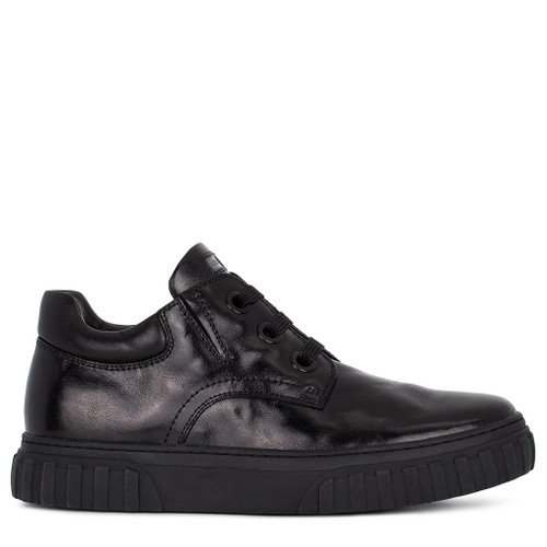 Black Winter Leather Sneakers | TJ COLLECTION