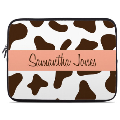 Monogrammed Cow Print Laptop Sleeve | The Gifting Spot