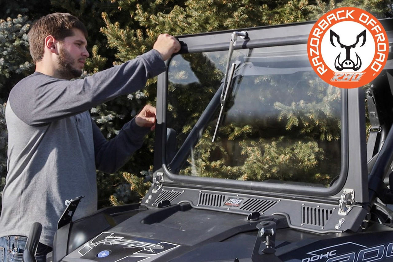 Polaris RZR 900 / 1000 Front Folding Windshield by RazorBack Offroad