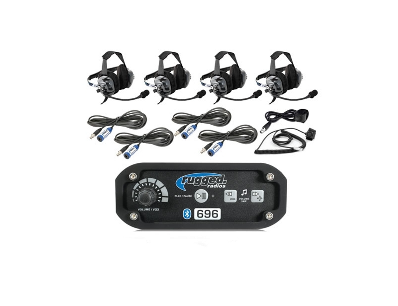 Polaris Rzr 4 Place Intercom With Btu Headsets By Rugged Radios