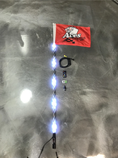 Polaris RZR 400 Combination Deluxe Lighted Whips - Aces Racing