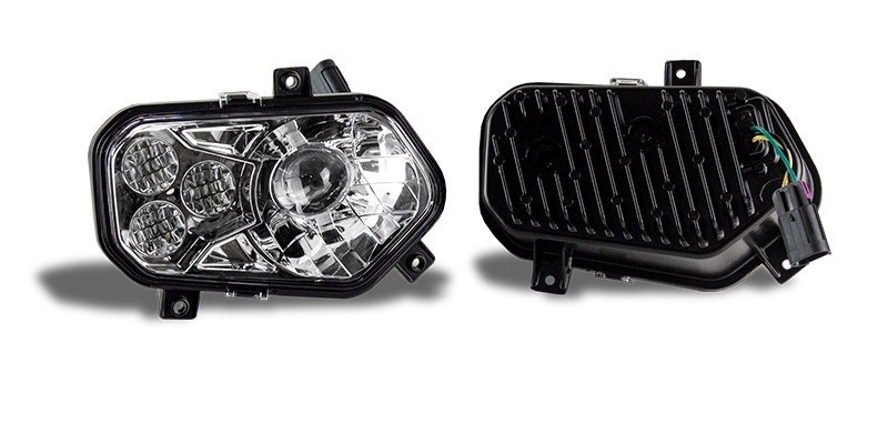 Polaris RZR 570 / 800 Chrome LED Headlights with Adapter Harnesses by ...