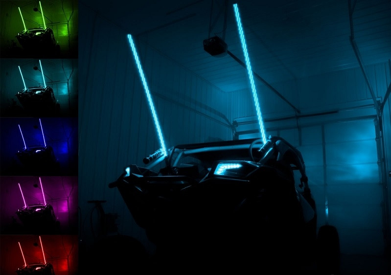 Polaris RZR RGB Led Whip Lights by SuperATV WL-001-XX-RZR