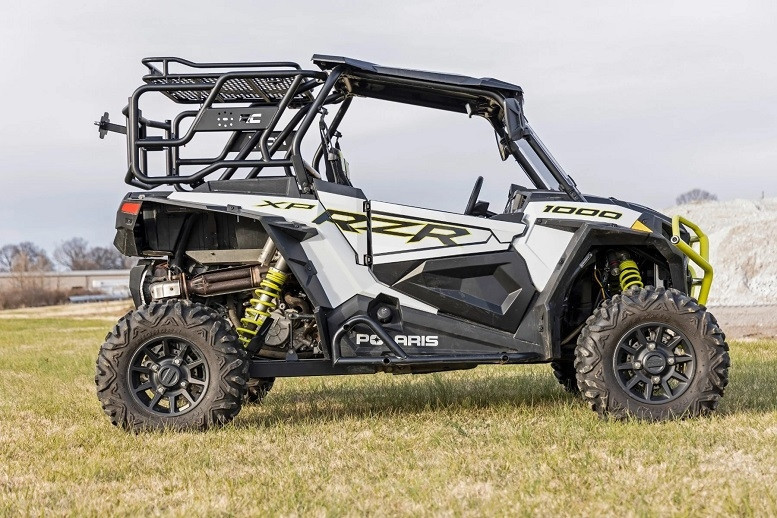 Polaris RZR XP Tubular Rear Cargo Rack with Spare Tire Mount by Rough ...