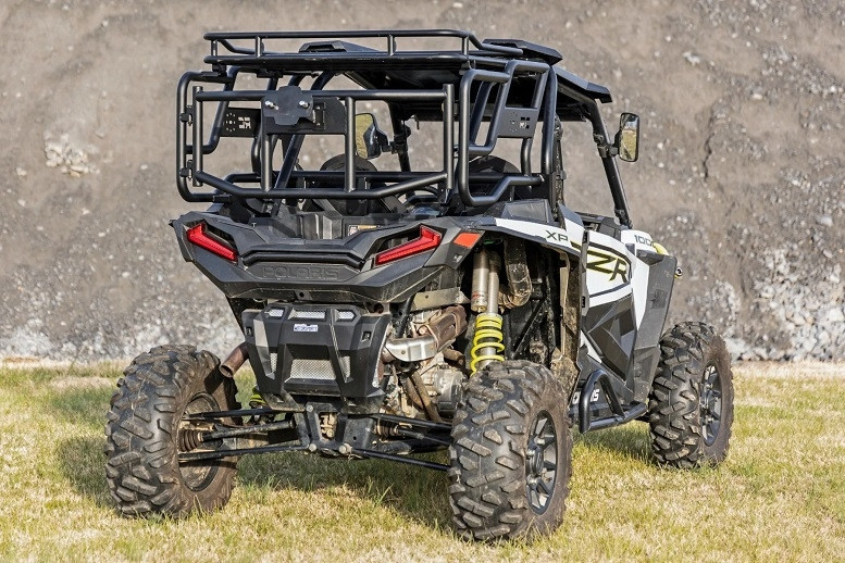 Polaris RZR XP Tubular Rear Cargo Rack with Spare Tire Mount by Rough ...