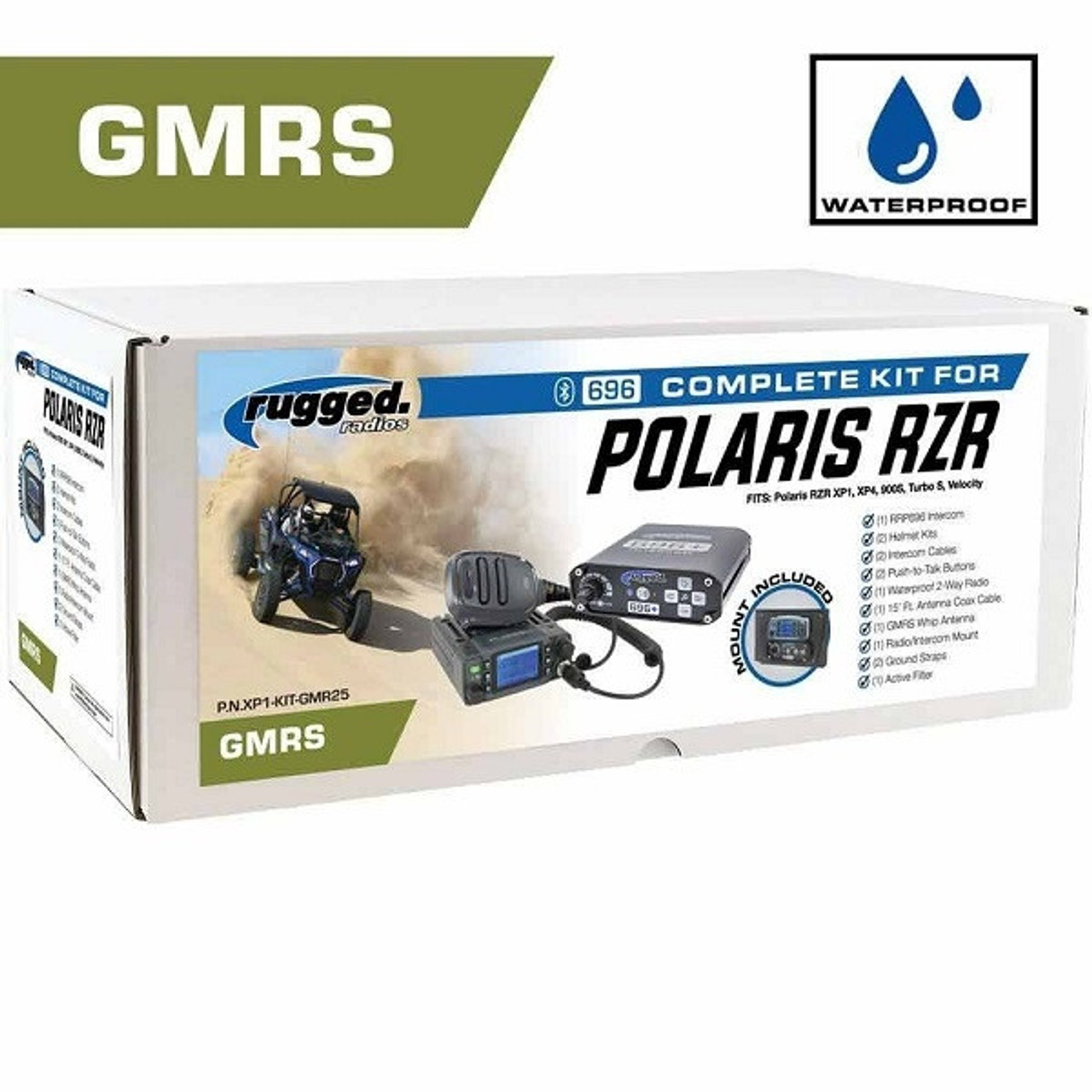 Polaris Rzr Waterproof Gmrs Radio Complete Utv Communication Intercom