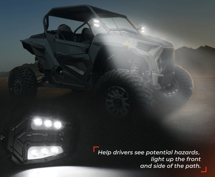 Enhance Your Polaris RZR with LED Spot Light Side Mirror - Kemimoto