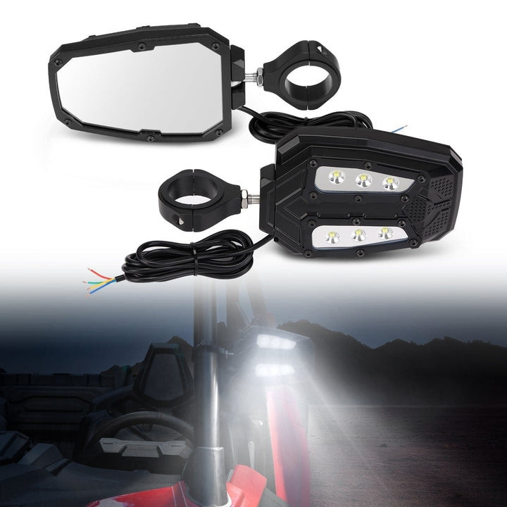 Enhance Your Polaris RZR with LED Spot Light Side Mirror - Kemimoto