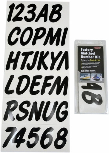 Polaris RZR Lettering Solid Black 3″ Registration Kit - Hardline Products