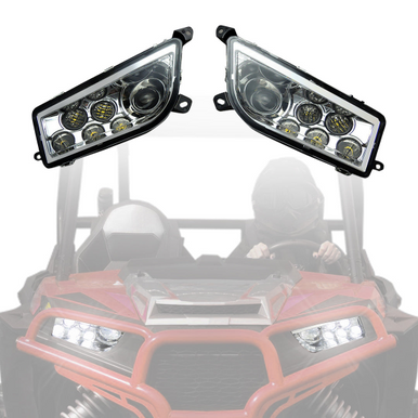 Enhance Off-Road Adventures: Polaris RZR LED Headlight Pair by Kemimoto