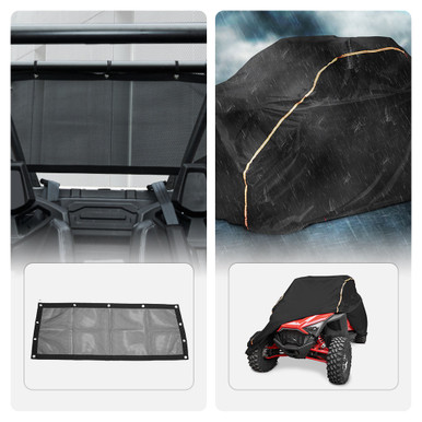 Polaris RZR Pro R/ Pro XP Soft Rear Window Net & Heavy Waterproof Cover ...