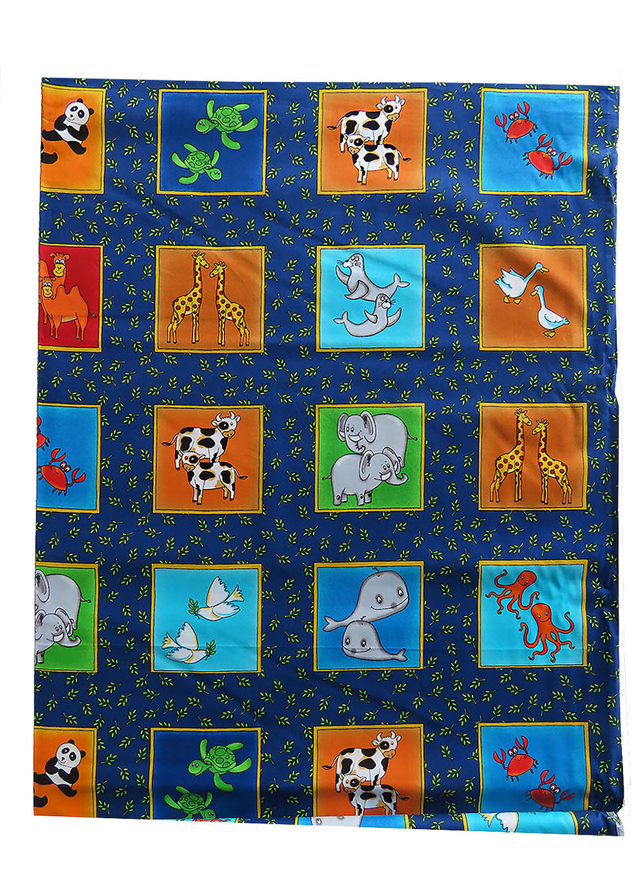 Two by Two Animal Squares Fabric by Fabri-Quilt - Kidsfabrics.com