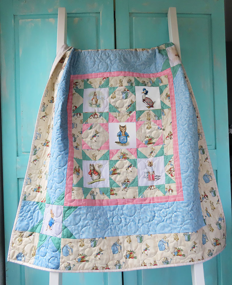 Peter Rabbit Ribbon Star Baby Pink Quilt Kit