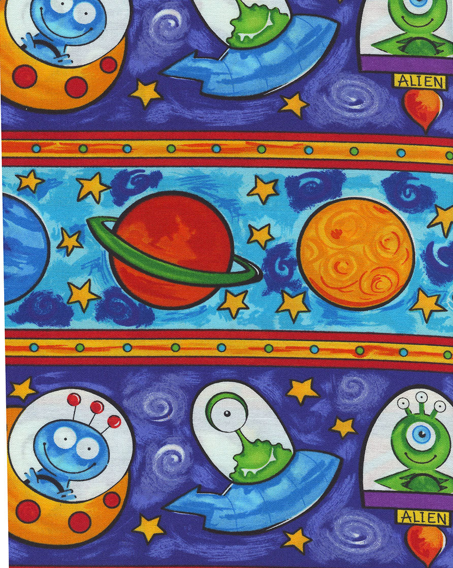 Alien Border Stripe Brite - Kidsfabrics.com