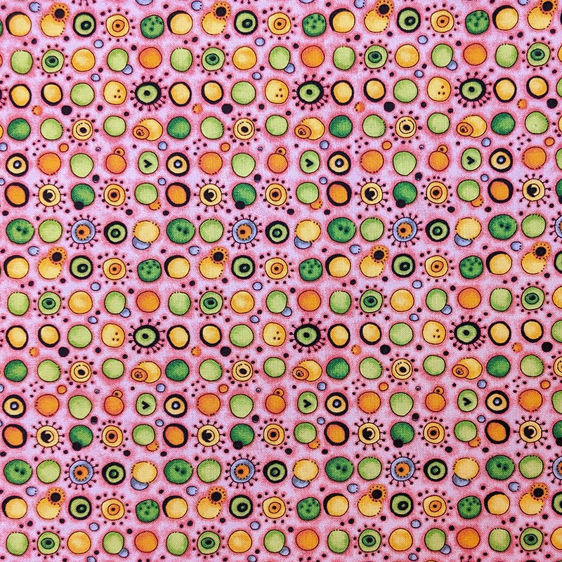 I Love You Zoo Silly Circles on Pink - Kidsfabrics.com