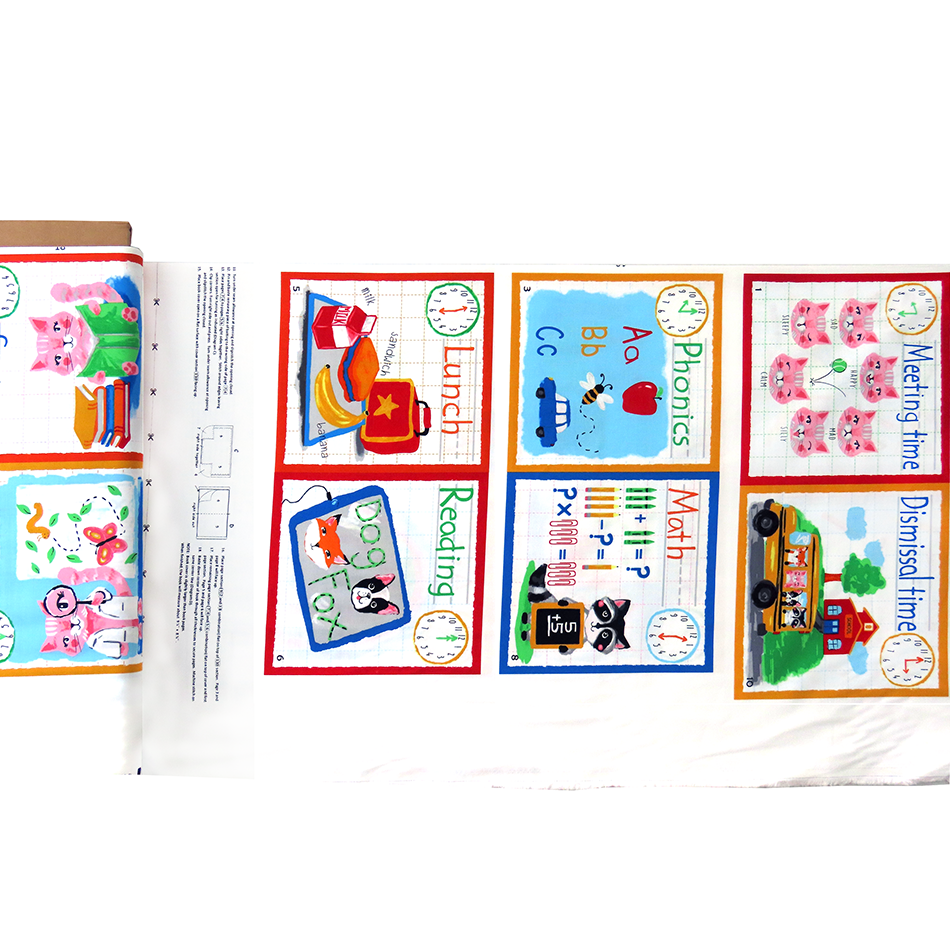 A Day at School Book Panel - Kidsfabrics & Co.