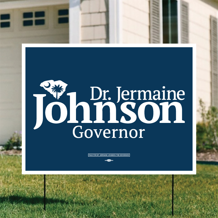 Dr. Jermaine Johnson Governor (24" x 18" Coroplast Yard Sign ...