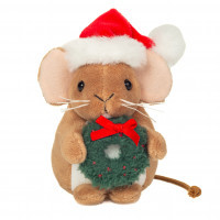 Hermann Teddy Collection Christmas Mouse with wreath 946175 Plush Soft Toy