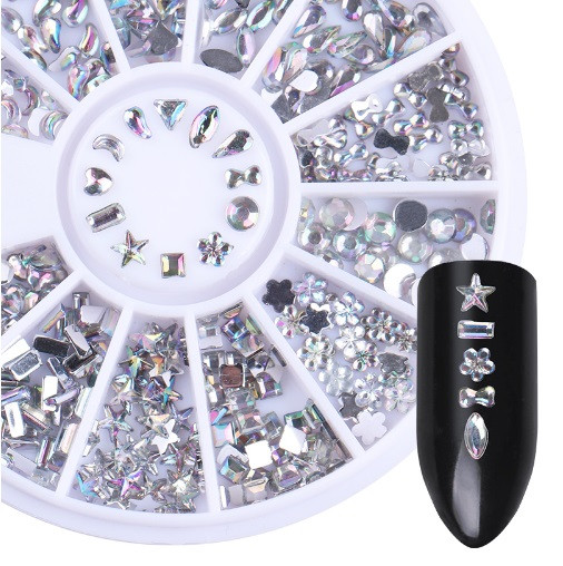 Mixed Rhinestone Wheel (Clear) - Nail Art Decorations