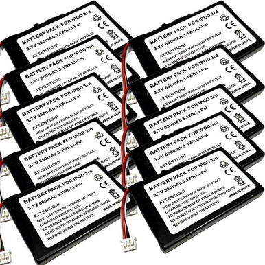 10-Pack lot set of Battery for Apple iPod 3rd 3 Gen 616-0159 M8976 ...