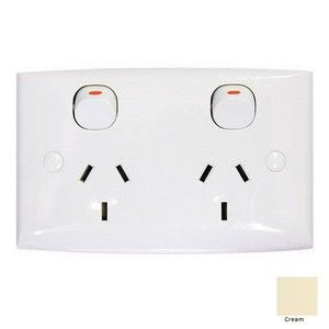 Clipsal Double Powerpoint 10A Cream Powerpoint Cli25Cm - Shorelec ...