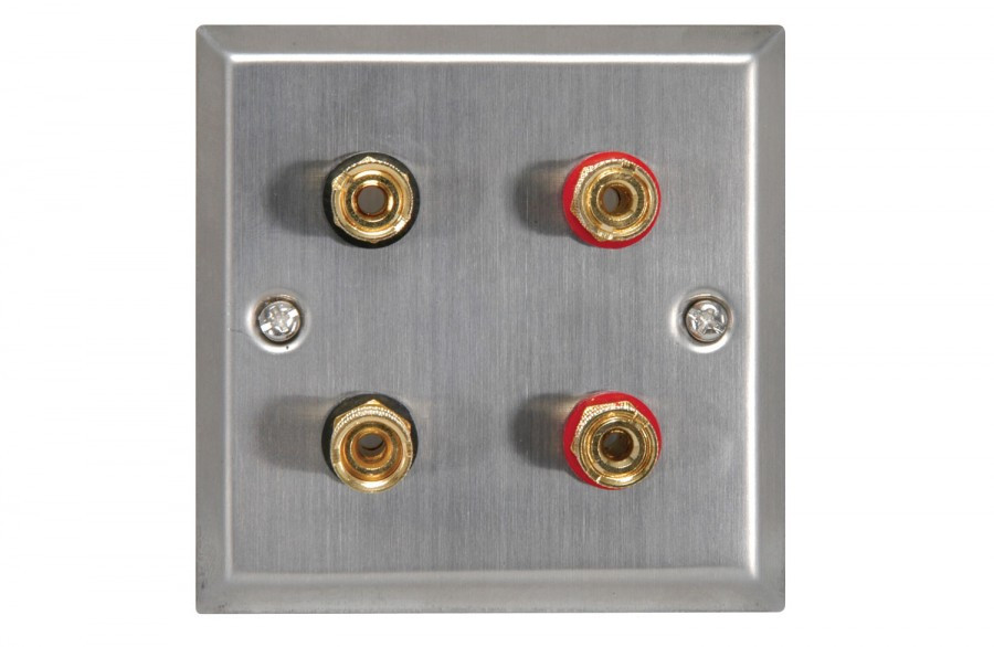 Speaker Wallplate in Steel Finish - A&C Audio Visual