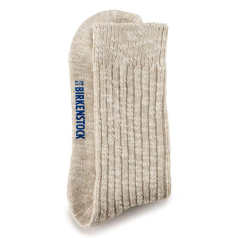 Birkenstock Slub Socks - Beige White Cotton Blend