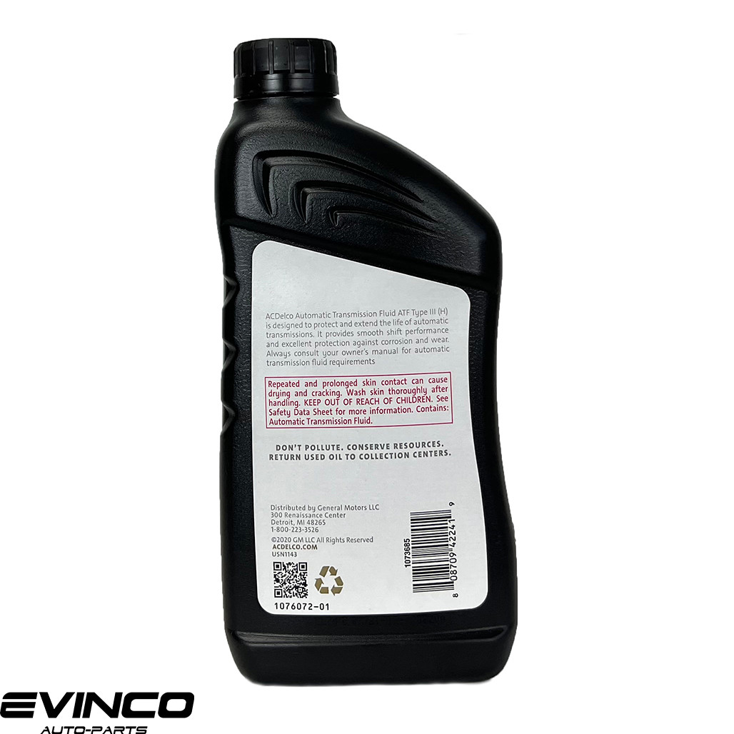 ACDelco ATF Type III (H) Automatic Transmission Fluid 1 Quart - Evinco ...