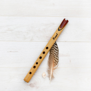 Quena Flute of Bamboo with Amazonian Woods Mouthpiece