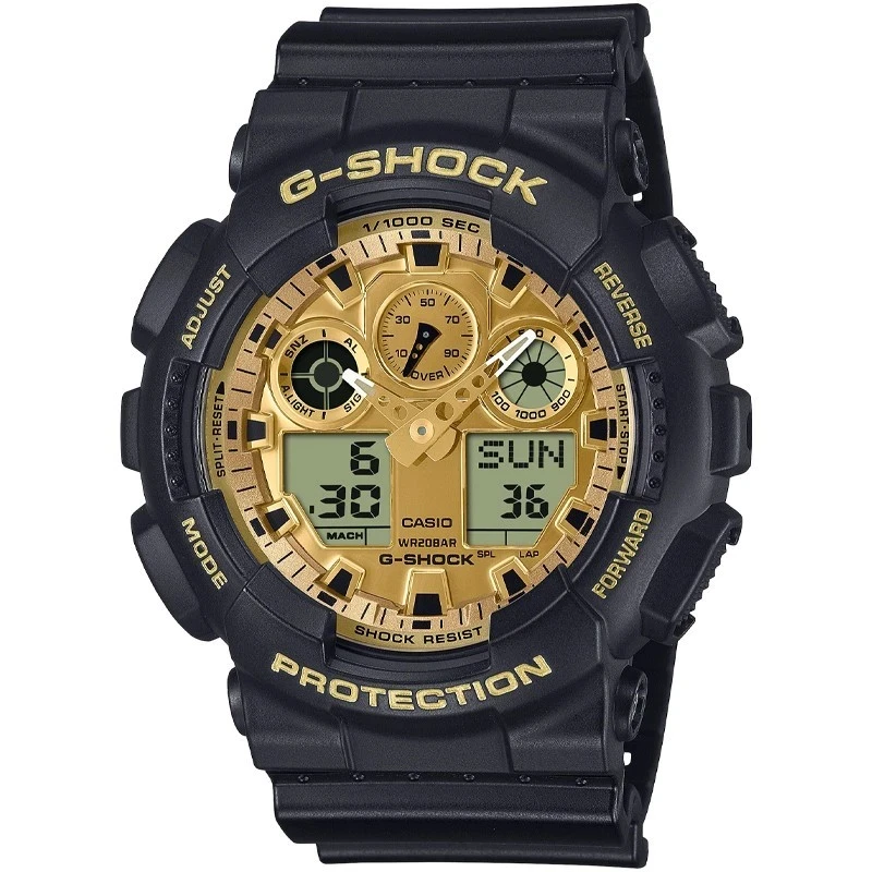 Casio G-Shock Analog-Digital GA-100 Series Gold Dial Men's Watch ...