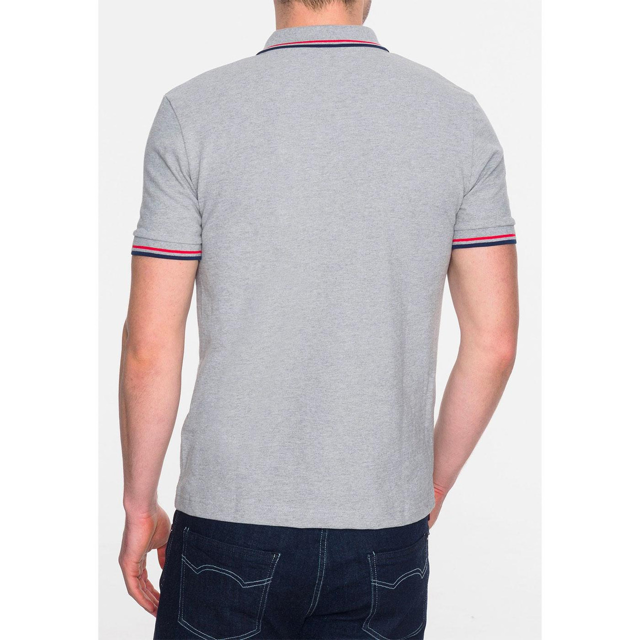 Card MERC Mod Retro Mens Tipped Pique Polo - Grey